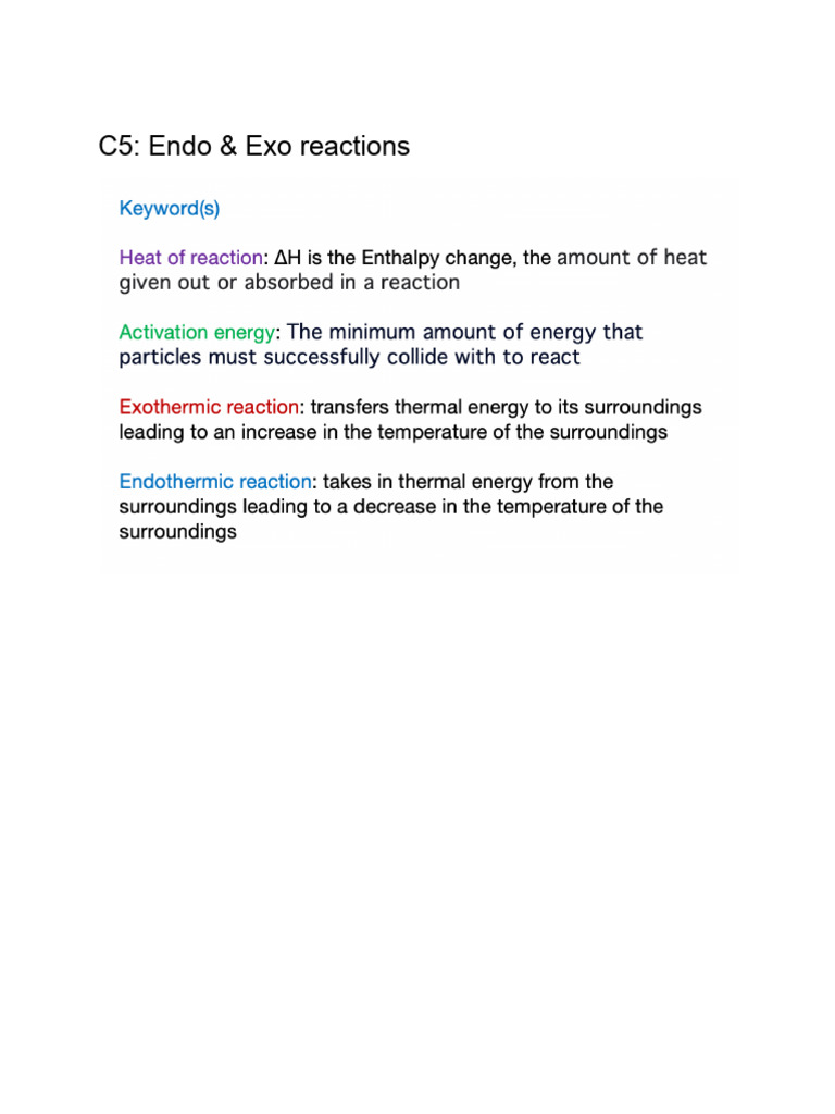 C5: Endo & Exo Reactions | PDF