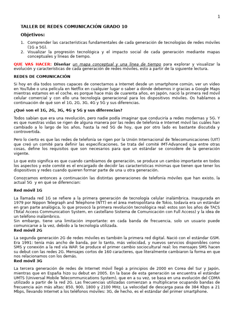 Redes 1-2-3-4-5g | PDF | Telefonía móvil | 3 G