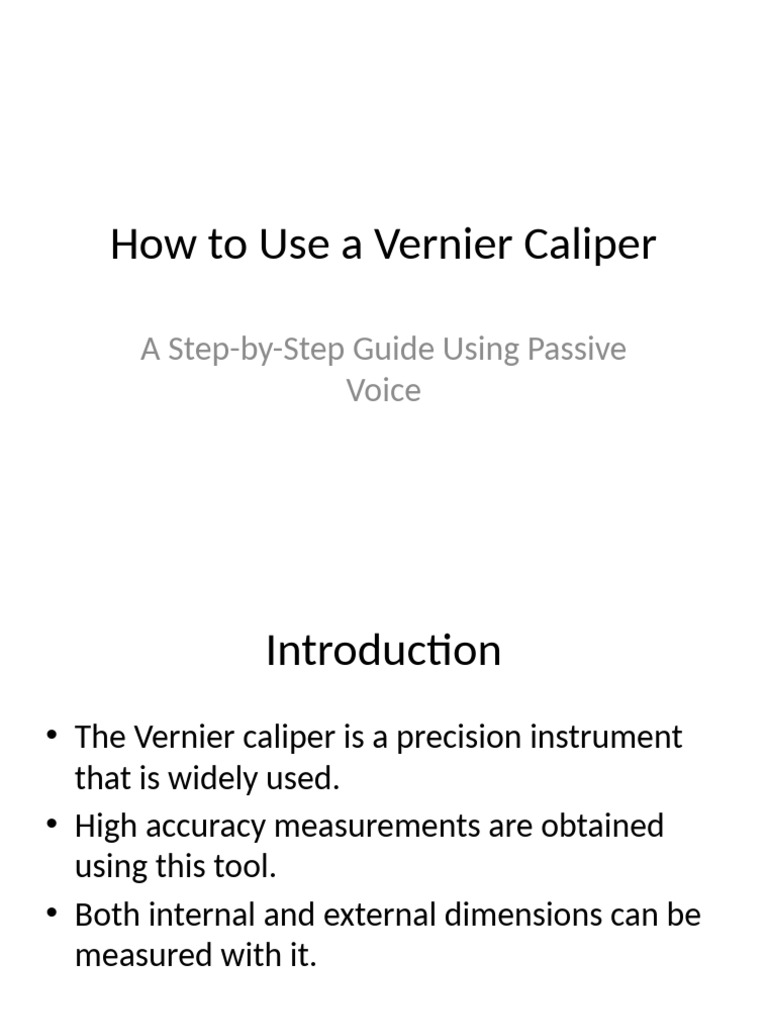 Using a Vernier Caliper: A Guide | PDF
