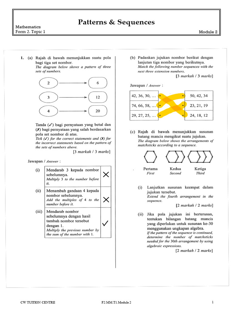 Patterns and Sequences in Math | PDF