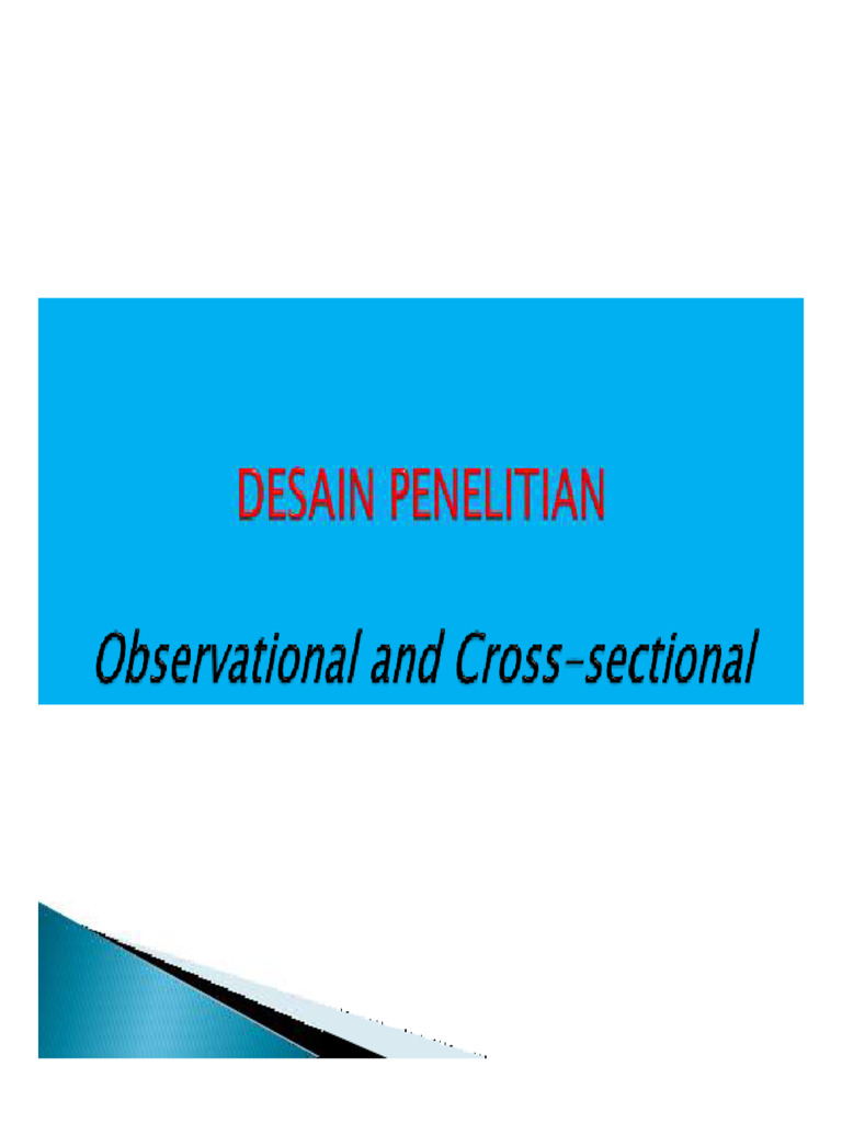Desain Penelitian Cross-Sectional | PDF