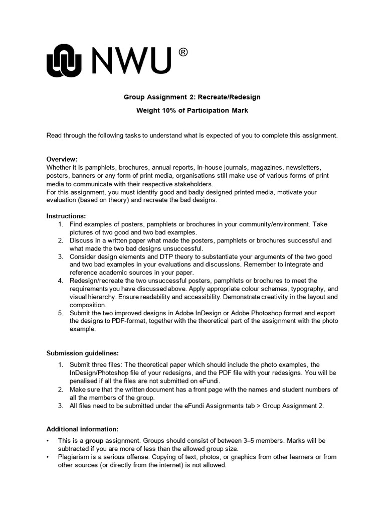 Group Assignment 2 - Recreate Design | PDF | Adobe In Design | Human Communication