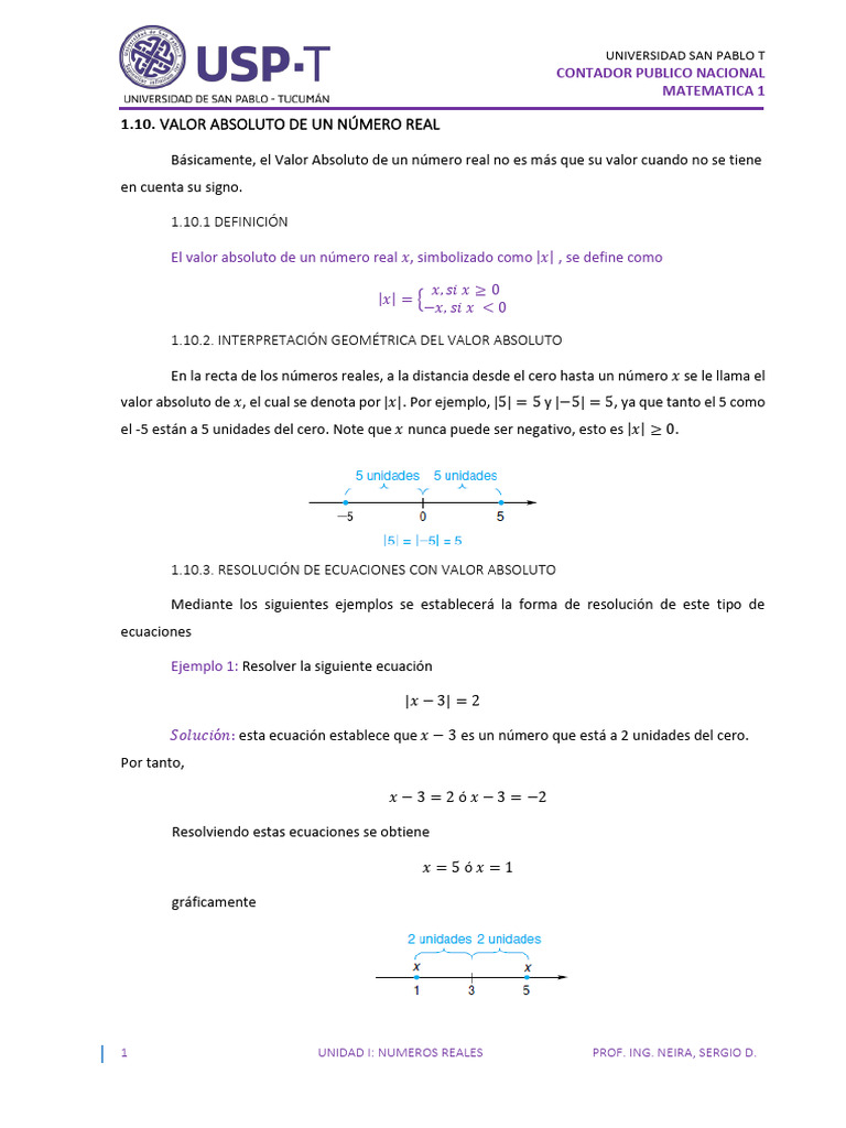 Valor Absoluto y Ecuaciones Matemáticas | PDF | Desigualdad ...