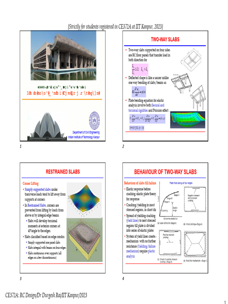 H18-CE372A-Two-Way-Slab-LSM-2023 | PDF | Bending | Beam (Structure)