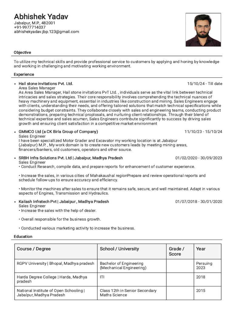 Naukri AbhishekYadav (9y 0m) | PDF | Engineering | Business