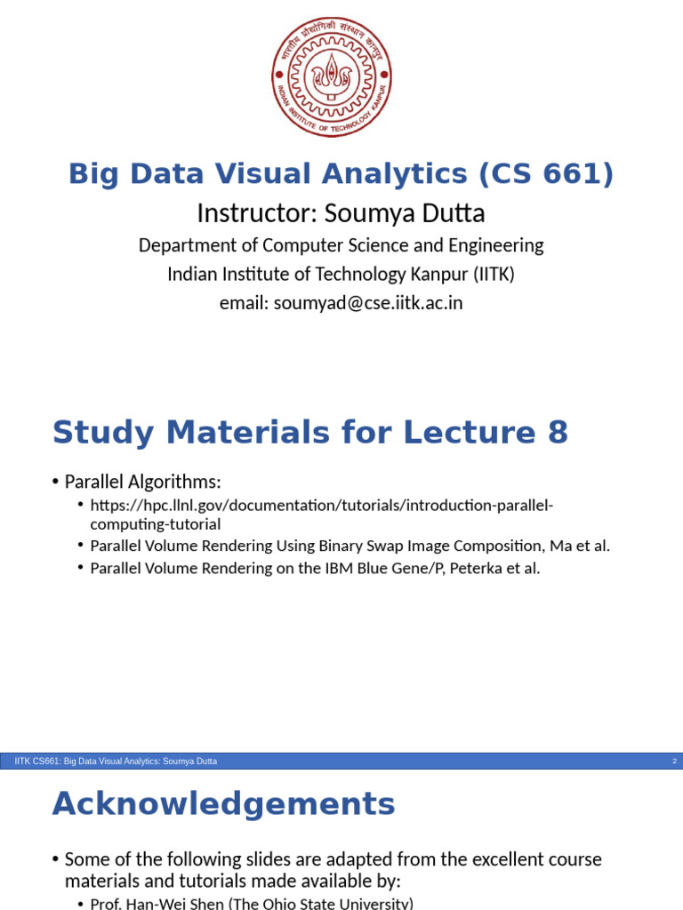 Lecture8 Parallel Volren | PDF | Parallel Computing | Message Passing Interface