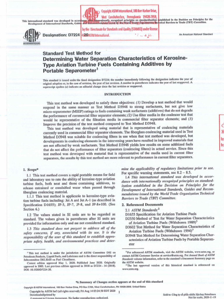 Astm D7224-20 | PDF
