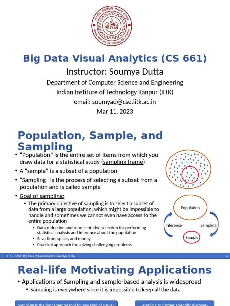 Lecture17 Sampling 1 | PDF | Sampling (Statistics) | Statistics