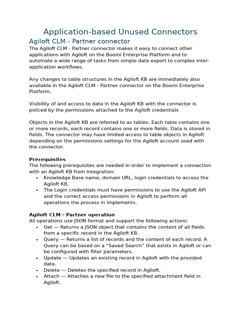 Agiloft CLM Connector Overview | PDF | Computer File | Amazon Web Services
