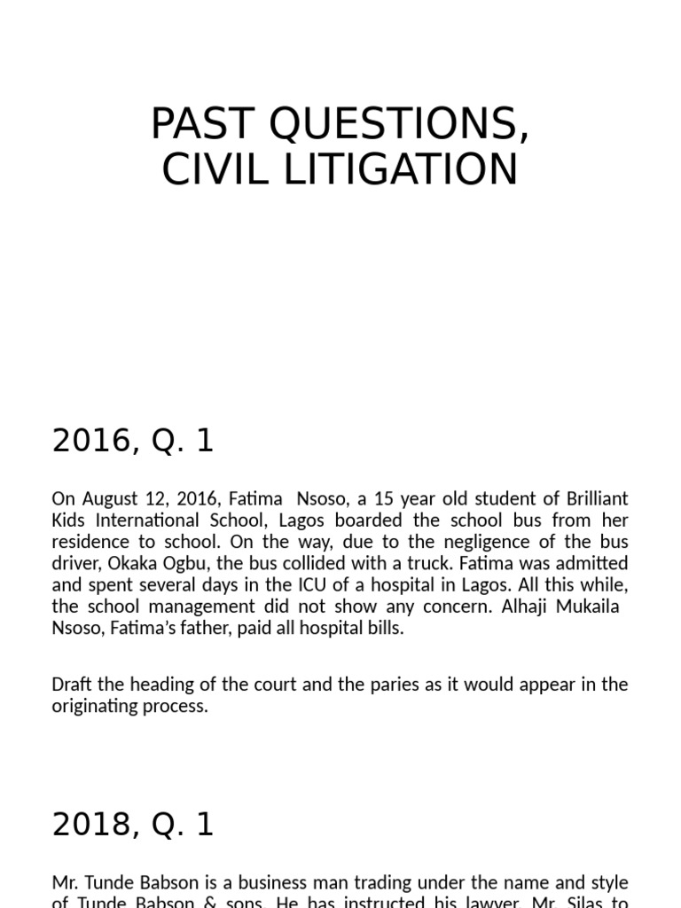 Past Questions, CVL | PDF | Mediation | Common Law