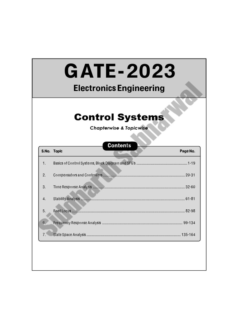 GATE PYQ Complete Book ECE Siddharth Sir-459-623 | PDF | Control Theory ...