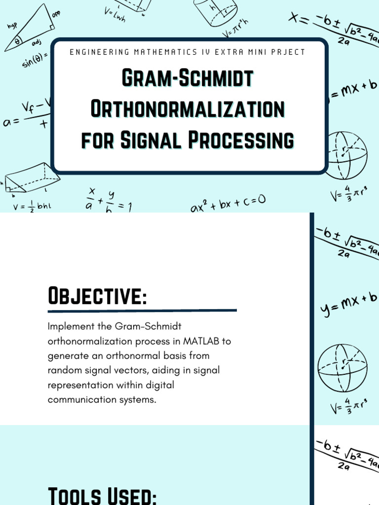 Gram-Schmidt Orthonormalization For Signal Processing | PDF