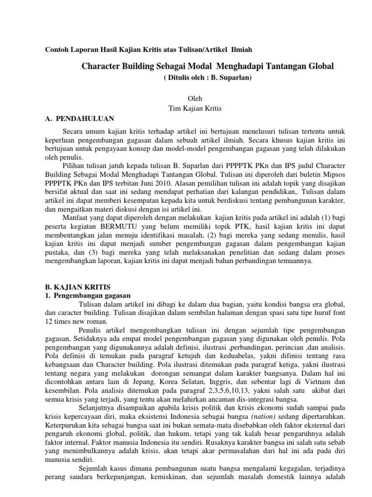 Contoh Laporan Analisis Kajian - LeoncelFrank