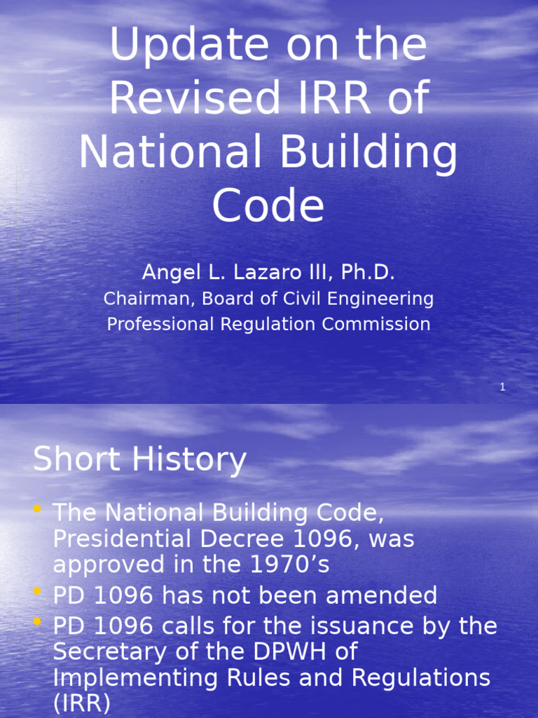 Revised IRR To National Building Code Injunction | PDF | Specification ...