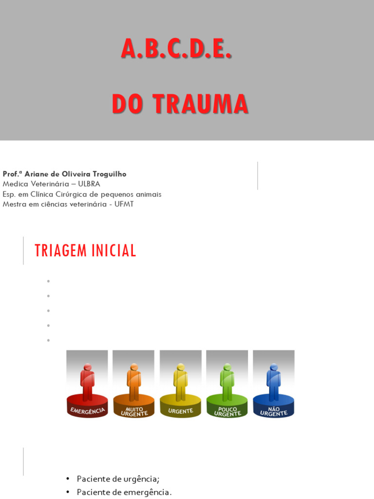 Aula 2 - Abcde Do Trauma-1 | PDF | Sangramento | Respiração
