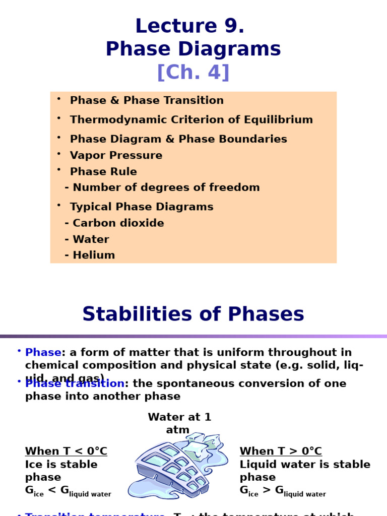 Lecture 9 - Phase Diagrams | PDF | Phase (Matter) | Phase Diagram