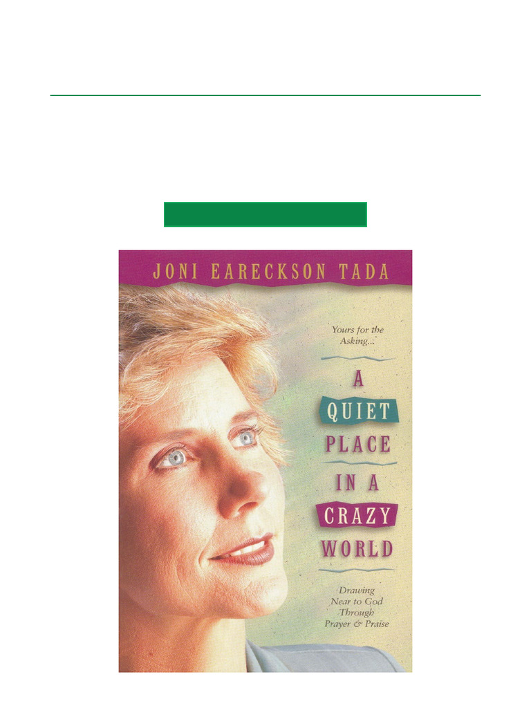 Research A Quiet Place in A Crazy World Drawing Near To God Through ...