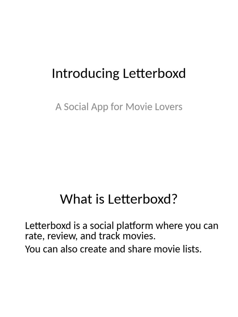 Introduction to Letterboxd for Beginners | PDF