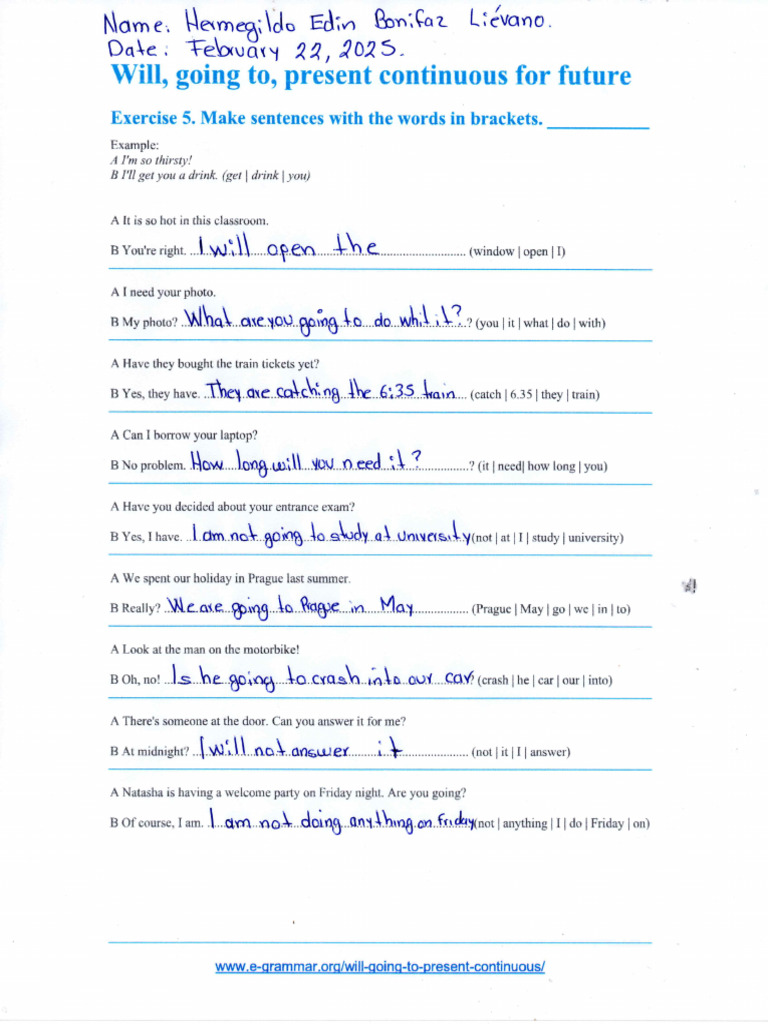 Week 2 Future Forms Present Simple Continuous Going To Vs Will | PDF