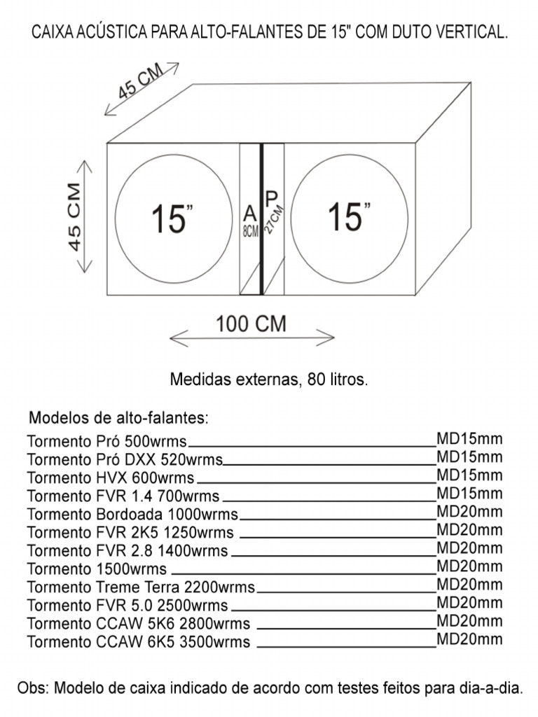 Caixa Tormento 15pol Duto Vertical | PDF