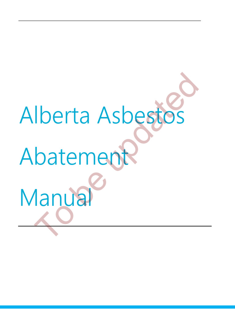 Alberta Asbestos Abatement Manual | PDF | Occupational Safety And ...