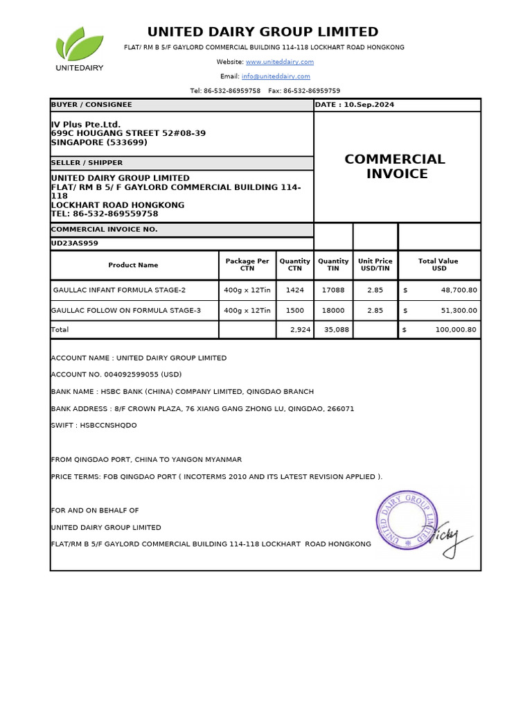IV Invoice (10000$) 10.9.2024 | PDF