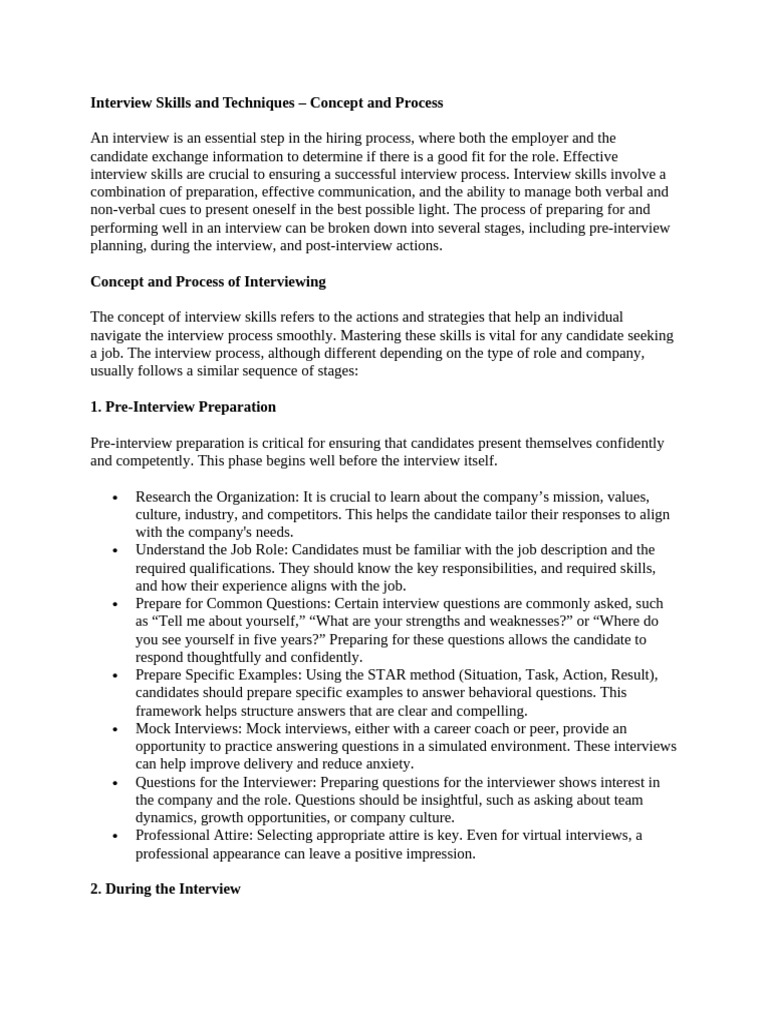 Interview Skills and Techniques Unit-III | PDF | Nonverbal ...