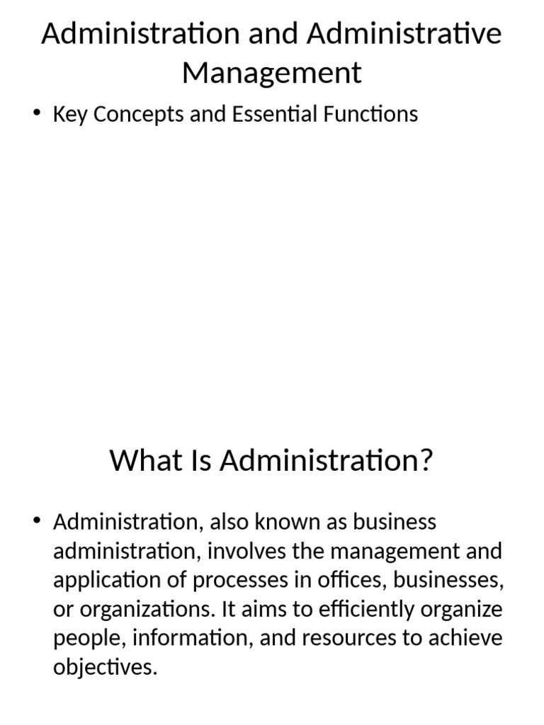 Administration Presentation | PDF