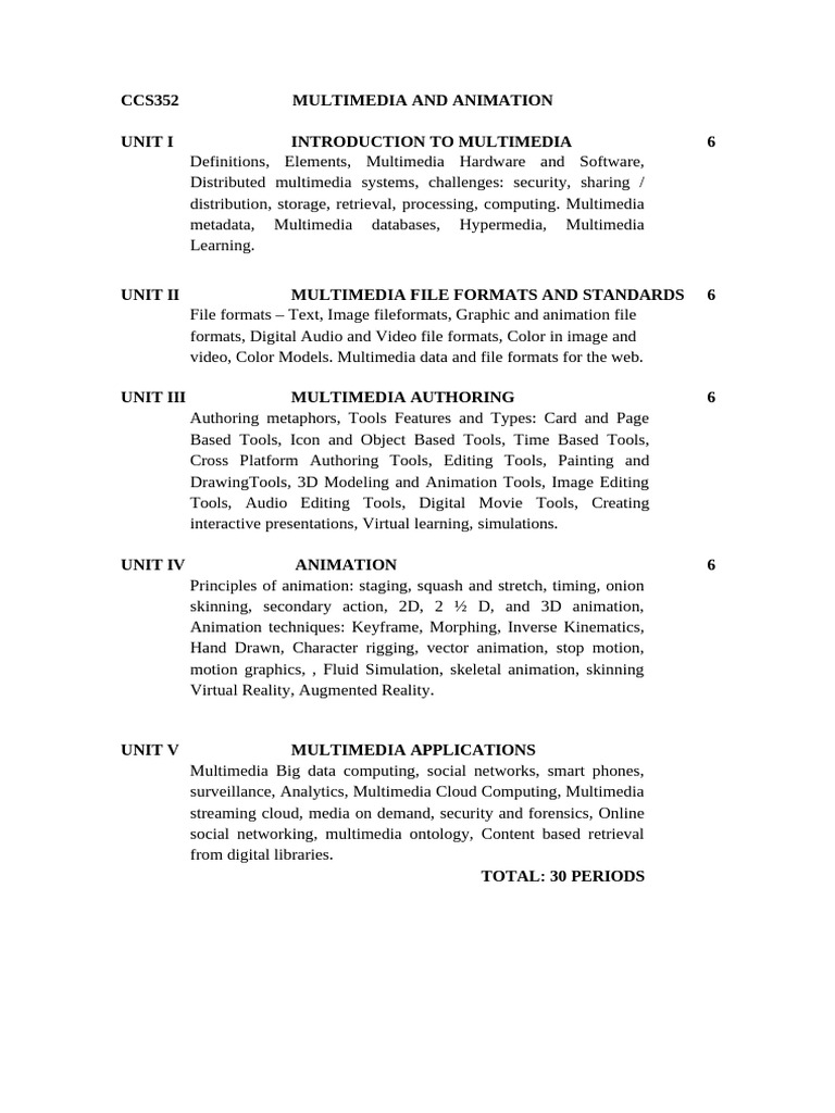 Unit I Introduction To Multimedia | PDF | Metadata | Multimedia