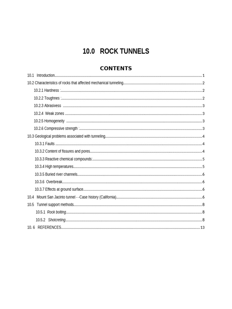 Rock Tunneling: Characteristics & Challenges | PDF | Rock (Geology ...