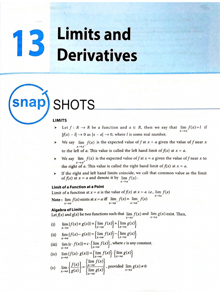 Limits and Derivatives | PDF
