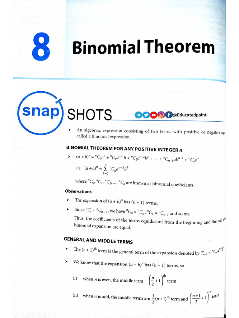 Binomial Theorem | PDF