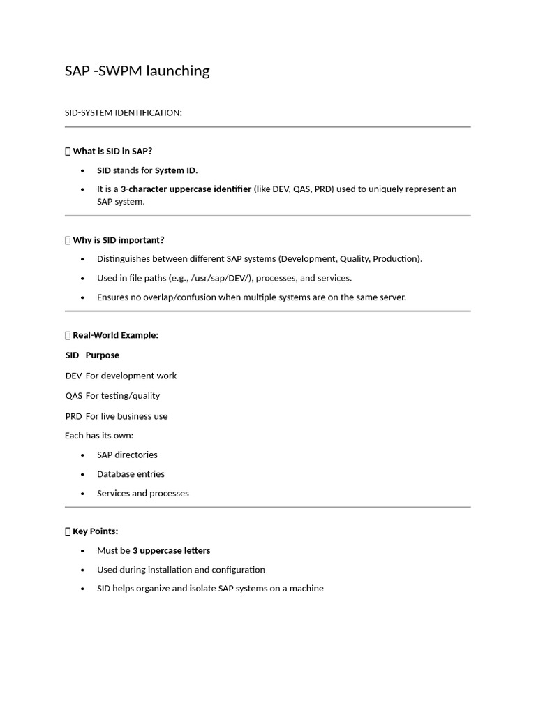 SAP - SWPM Launching | PDF