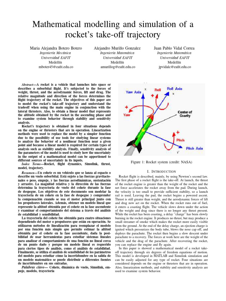 Rocket Take-off Trajectory Modeling | PDF | Rocket | Acceleration