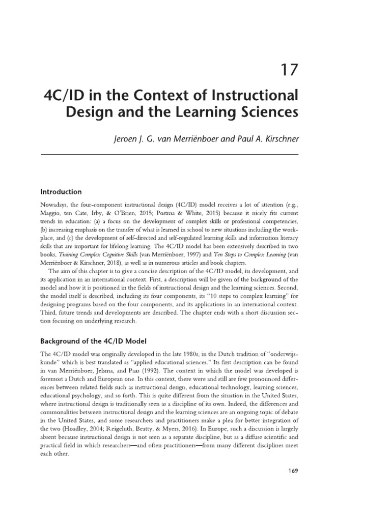 4C-ID Instructional Design Model | PDF