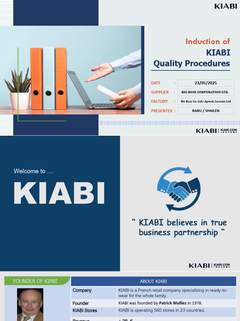 Quality Process Induction - 290524-Kiabi - Big Boss | PDF | Textiles ...