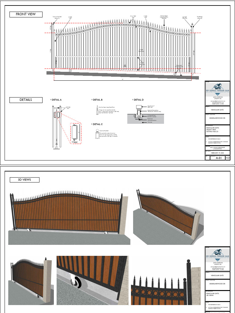 Vehicular Gate Design Details | PDF | Building Materials | Building ...