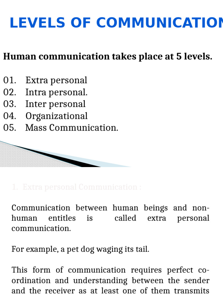 ETC Que 2 (Levels of Communication) | PDF | Communication ...