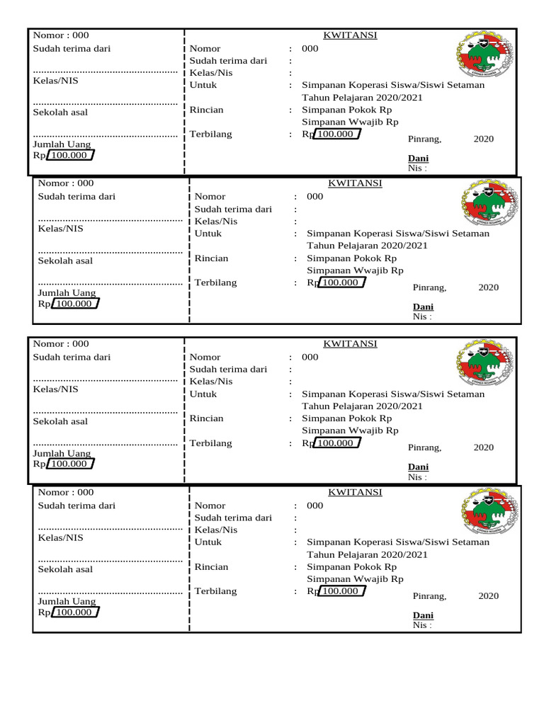 Kwitansi Koperasi | PDF