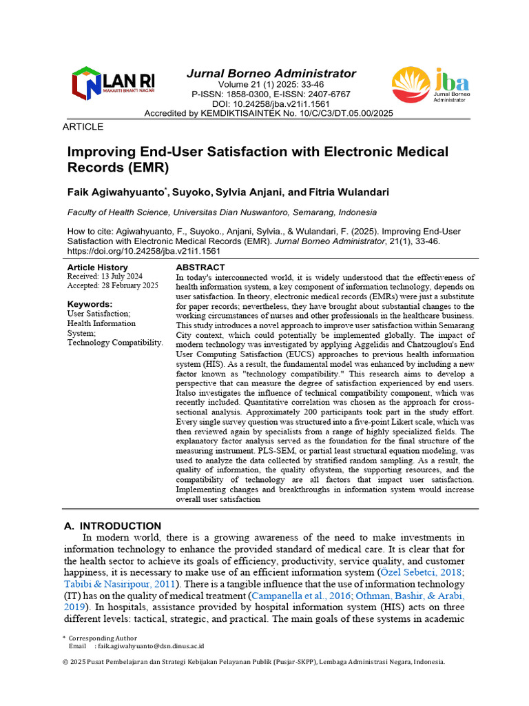Enhancing User Satisfaction in EMRs | PDF | Survey Methodology ...