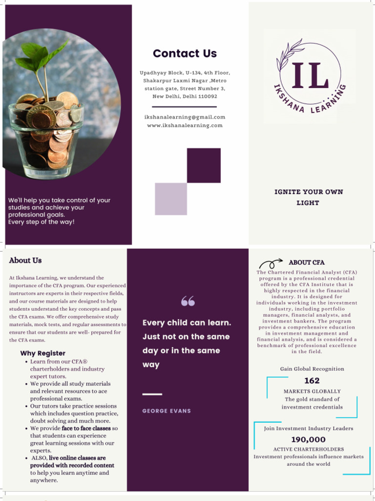 Ikshana Learning Cfa Brochure | PDF