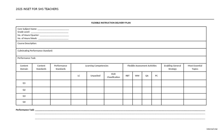 FIDP Template - 2025 INSET | PDF