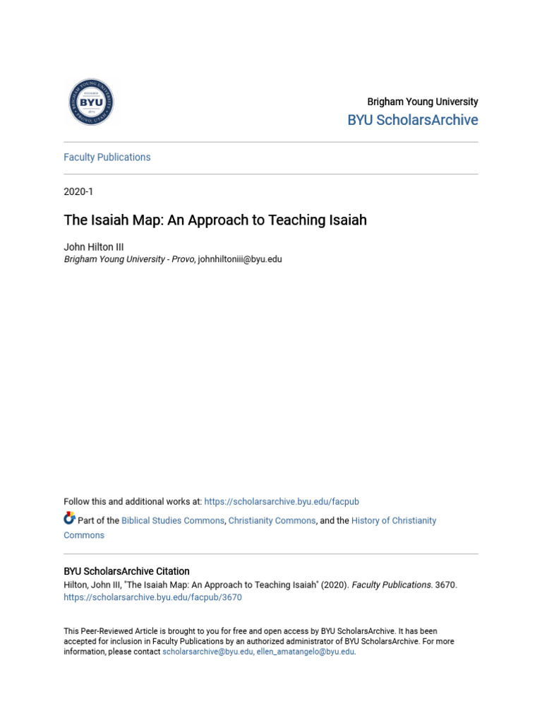 The Isaiah Map-An Approach To Teaching Isaiah | PDF | Isaiah