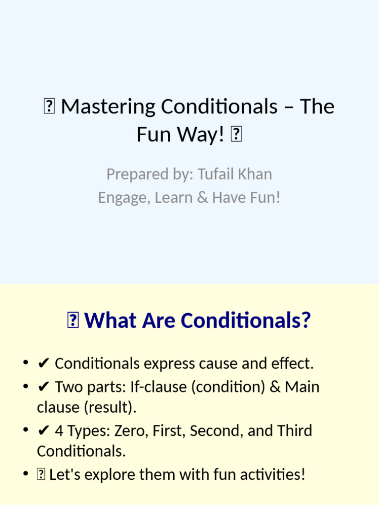 Mastering Conditionals Final Presentation | PDF