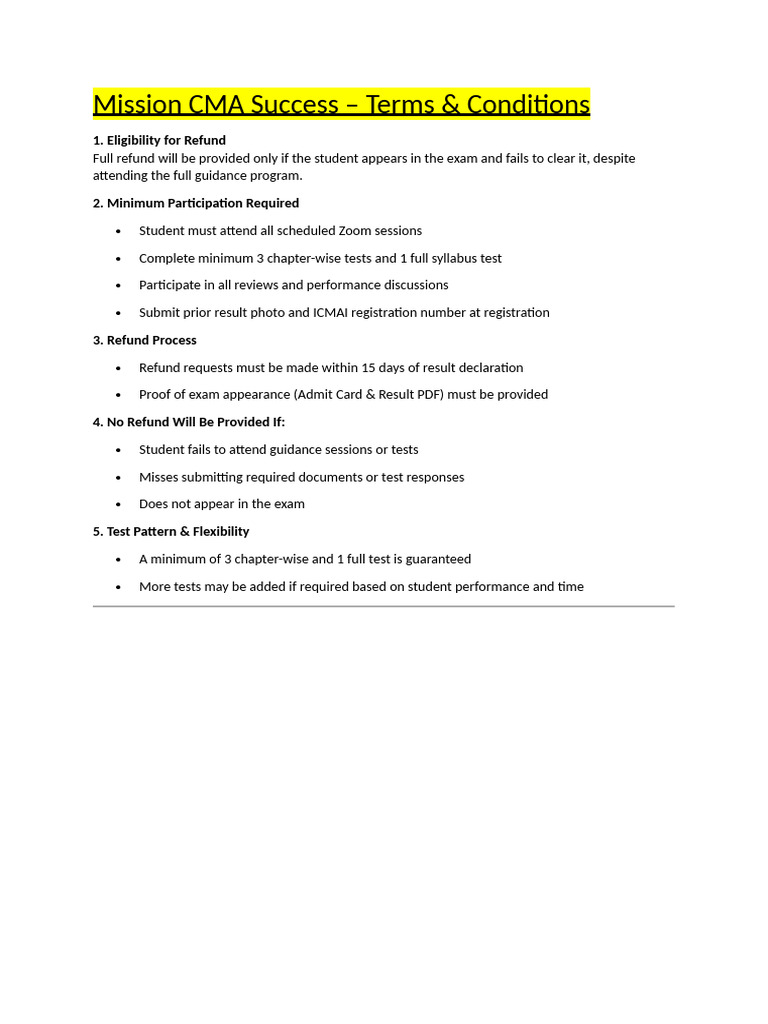 Mission CMA Success | PDF