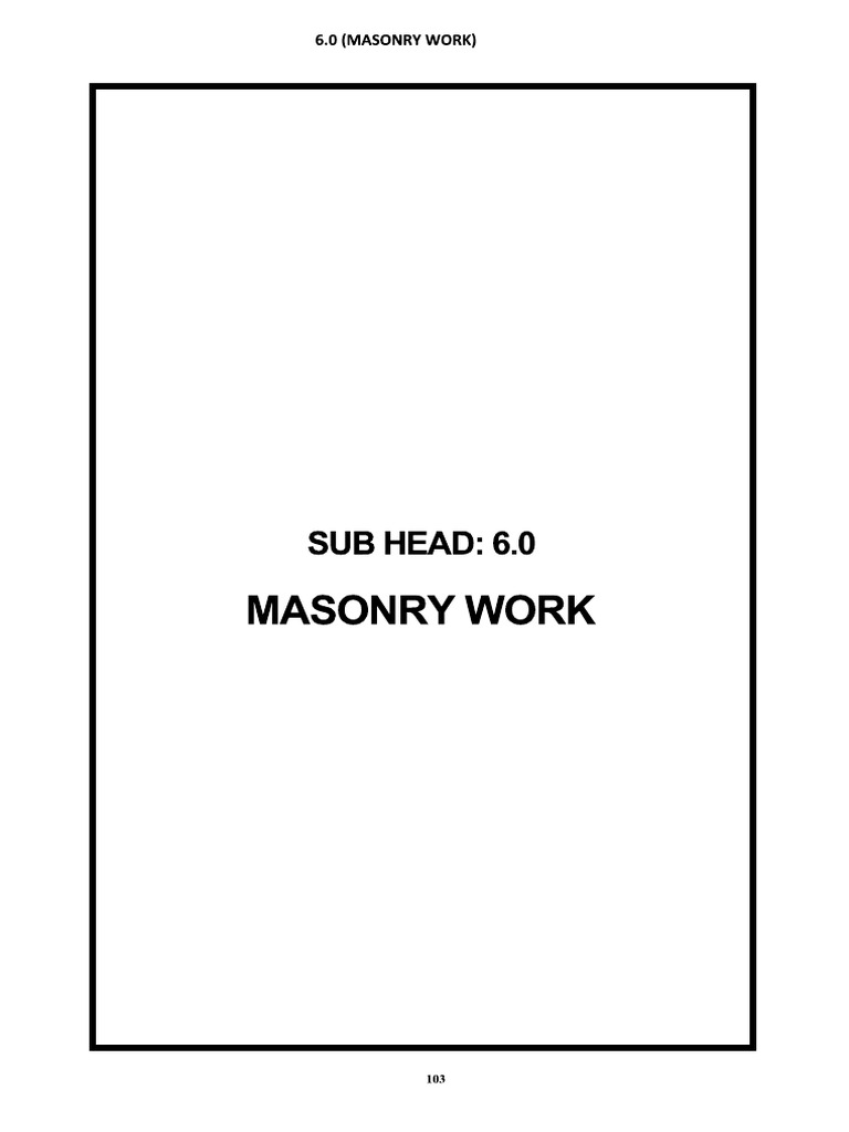 Masonry Work | PDF