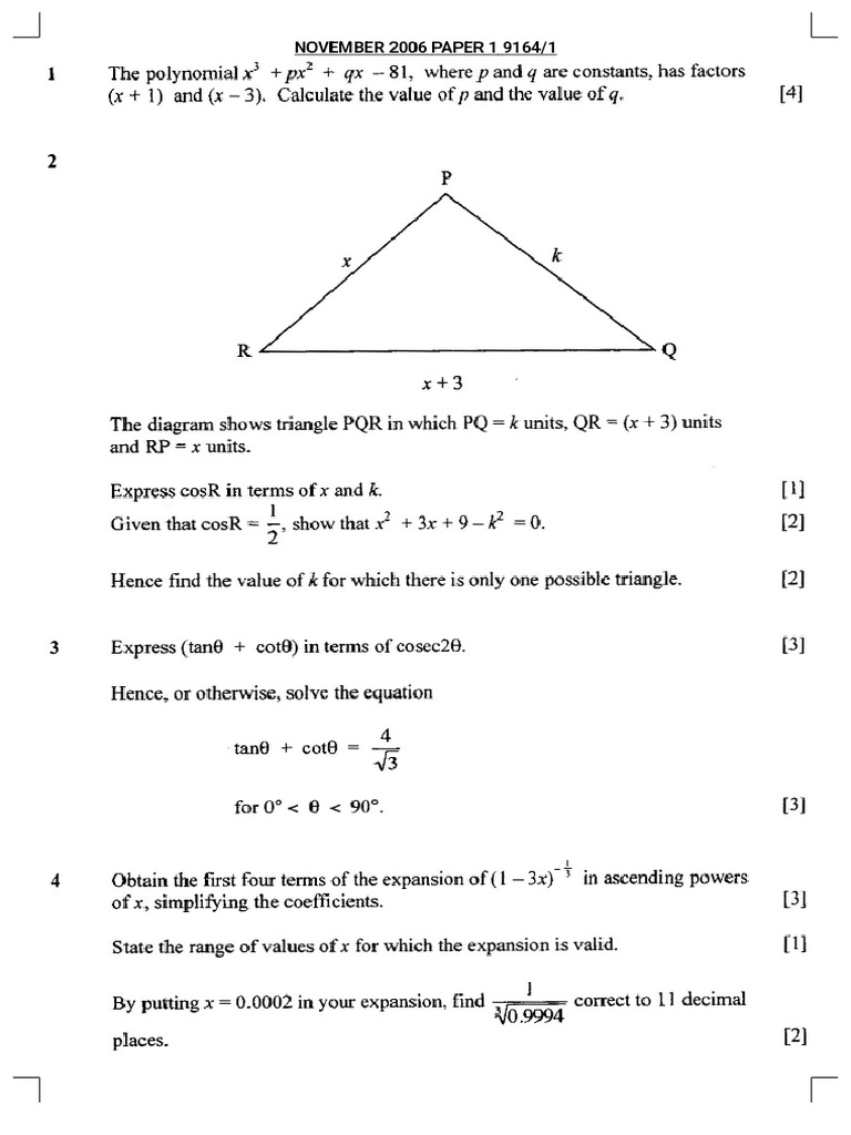Alevel Nov2006 Paper1 Phoenix | PDF