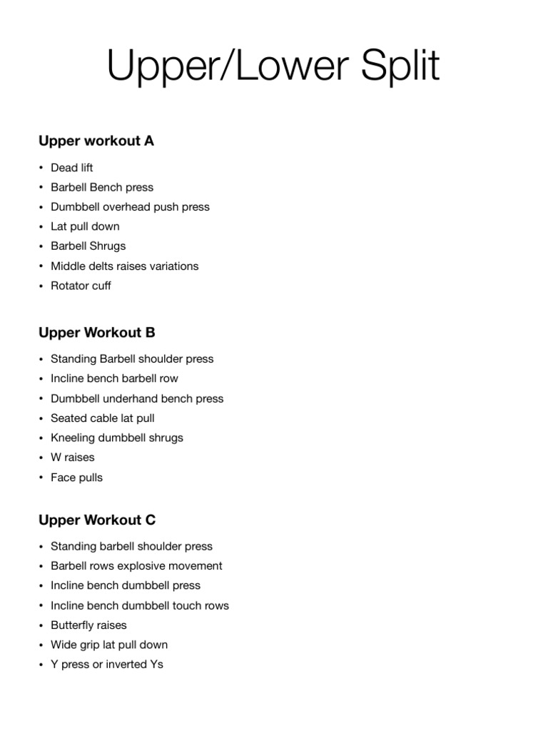 Upper Lower Split | PDF