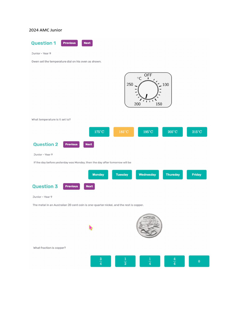 2024 AMC Junior | PDF
