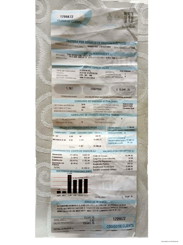 RECIBO ENEE QUIERO MI AUTO.HN | PDF